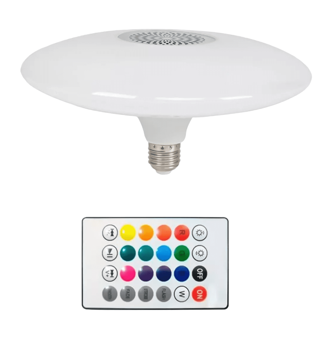 Foco Led Bocina Bluetooth Rgb Multicolor + Control Remoto Blanco ...