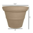 Tusco Products 13.5" x 11" Round Sandstone Plastic Rolled Rim Garden ...