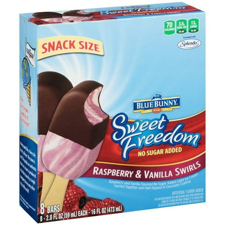 Blue Bunny Sweet Freedom Raspberry & Vanilla Swirls Ice Cream Bars, 2.0 ...