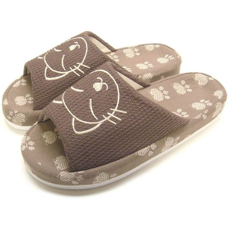 KNP260016S/Arch Support Wide Width Bamboo Cat House Slippers | Walmart ...