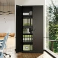 Fesbos Large Metal Storage Cabinet with Locking Doors, 5 Shelves for ...
