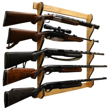 Rush Creek Creations 3 Rifle Wooden Wall Storage Display Rack ...