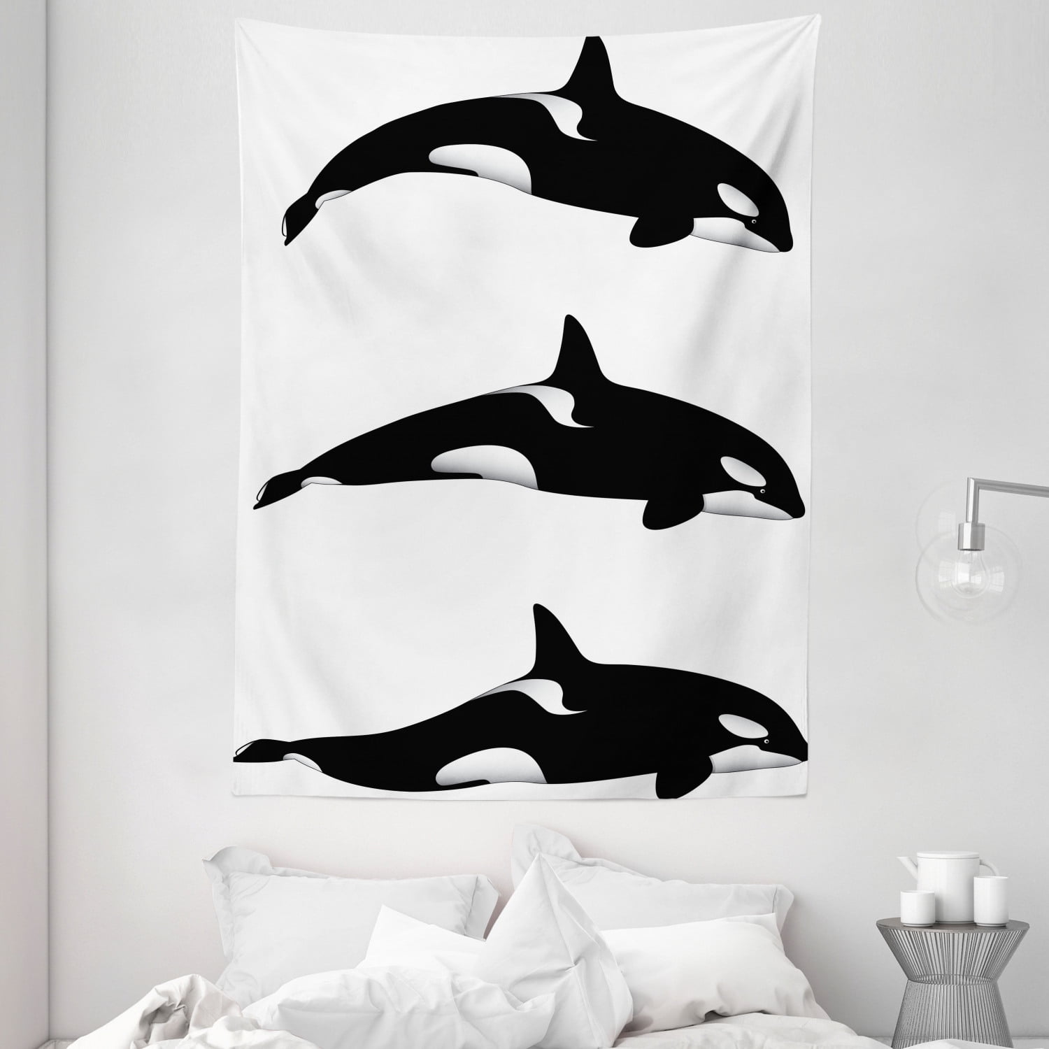 Sea Animals Tapestry, Three Orca Killer Whales in Different ...