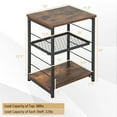 Resenkos 3-Tier Industrial Side Table with Adjustable Mesh Shelf-Rustic ...
