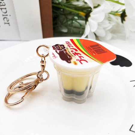 YUANOU Play Pudding Jell-O Keychain Miniature Yogurt Pudding Ice Cream ...