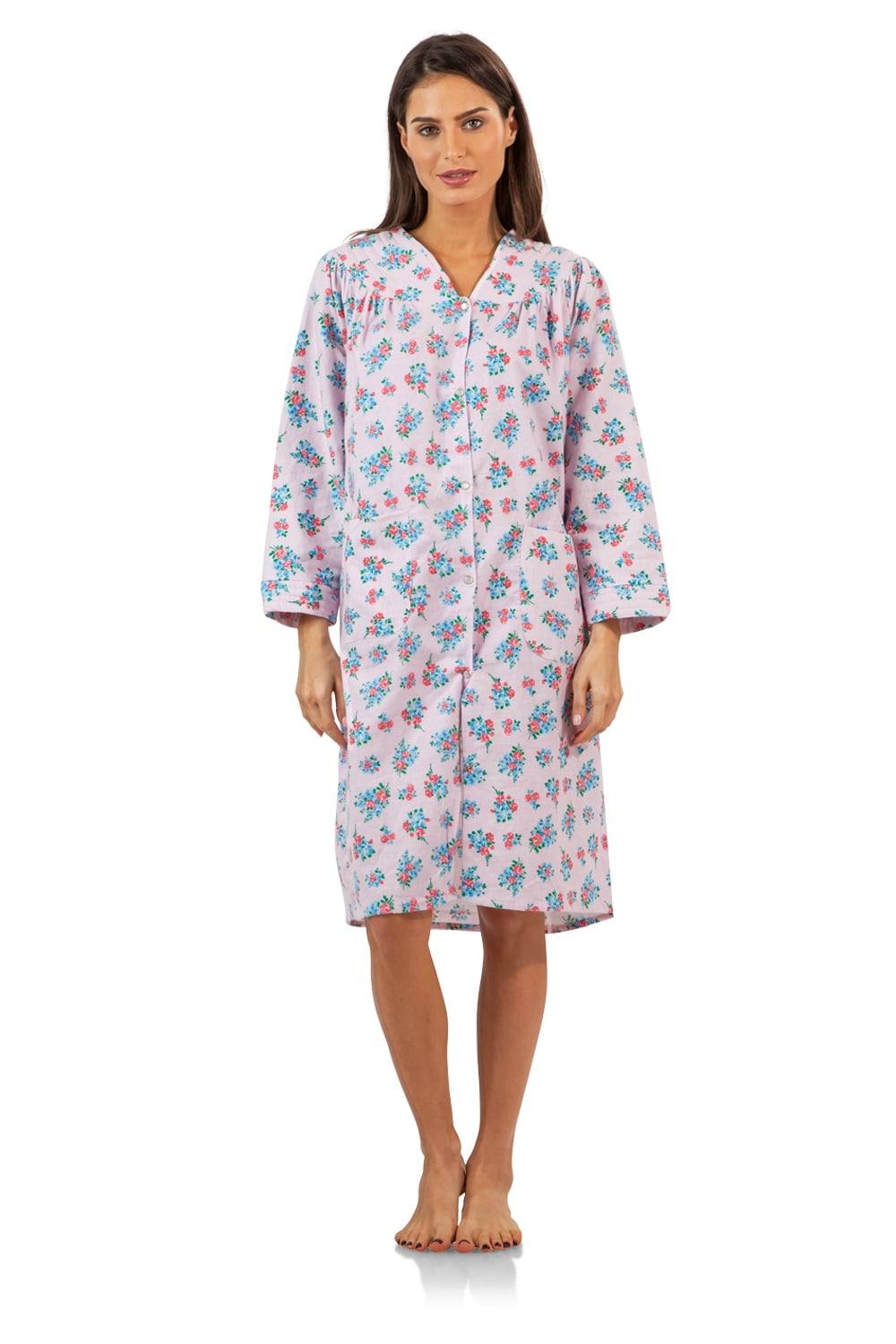 Casual Nights Women's Garden Flannel Duster Dress - Walmart.com