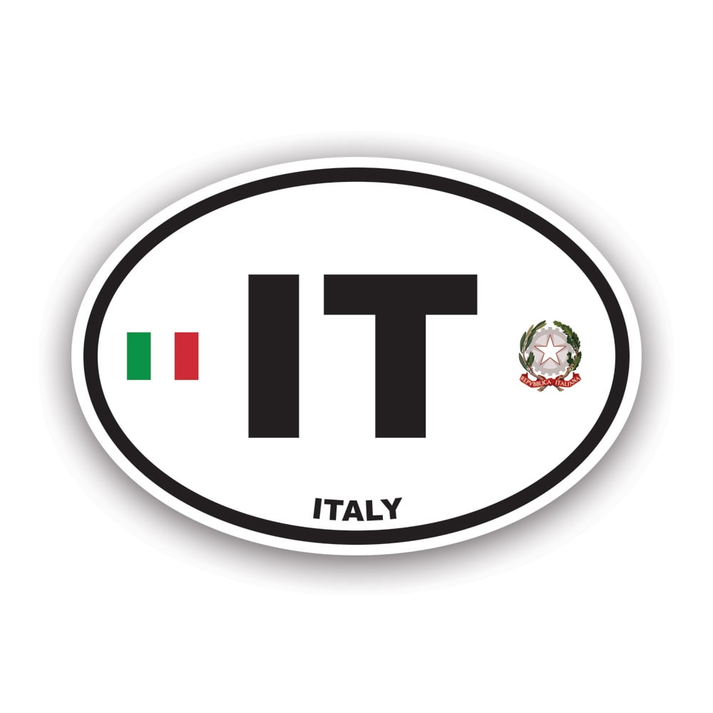 Italy Oval Sticker Decal - Self Adhesive Vinyl - Weatherproof - Made in ...