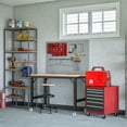 LZBEITEM 48" Adjustable Workbench, Rubber Wood Top Heavy-Duty ...
