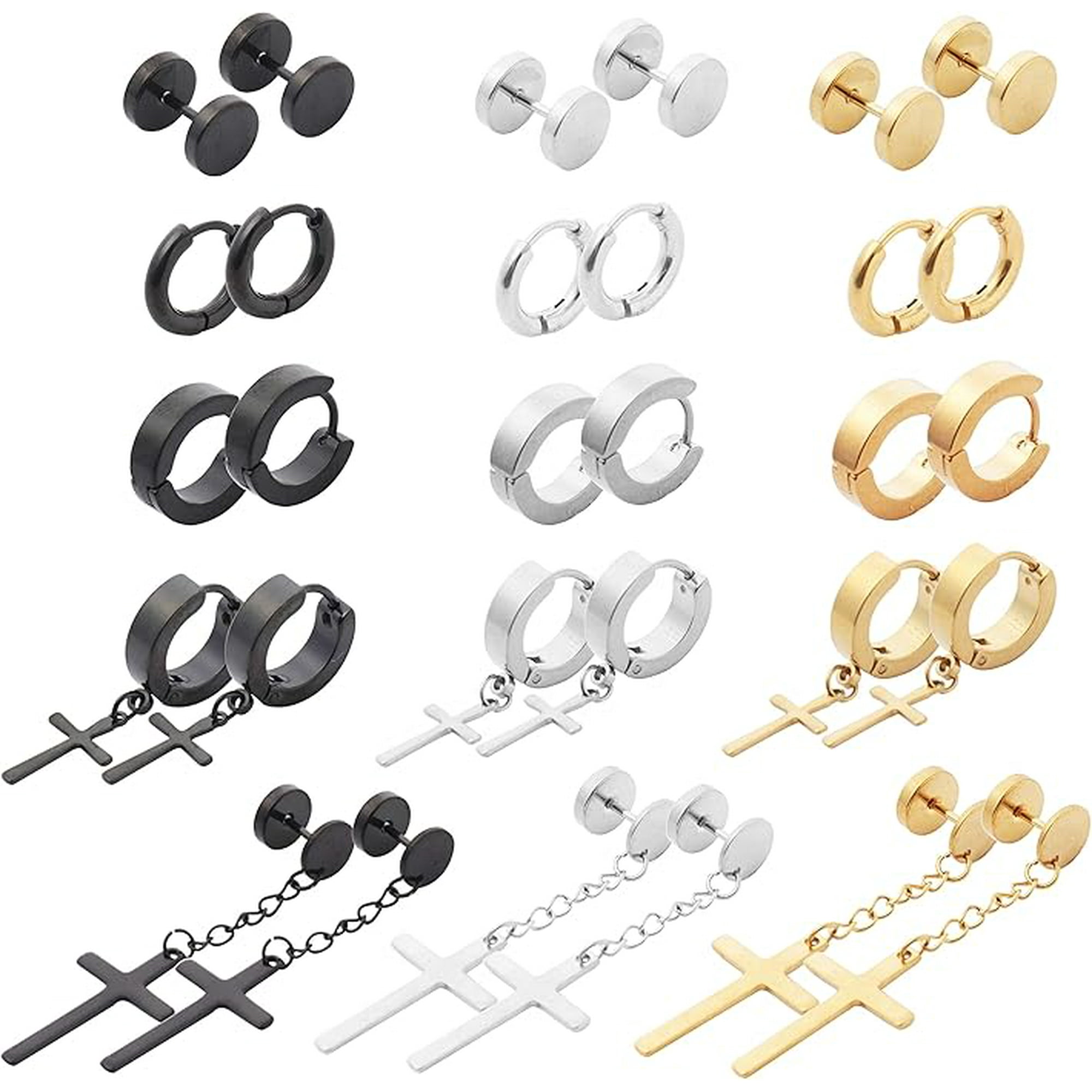Click here for Unbranded 15 Pairs Stainless Steel Stud Earrings F... prices