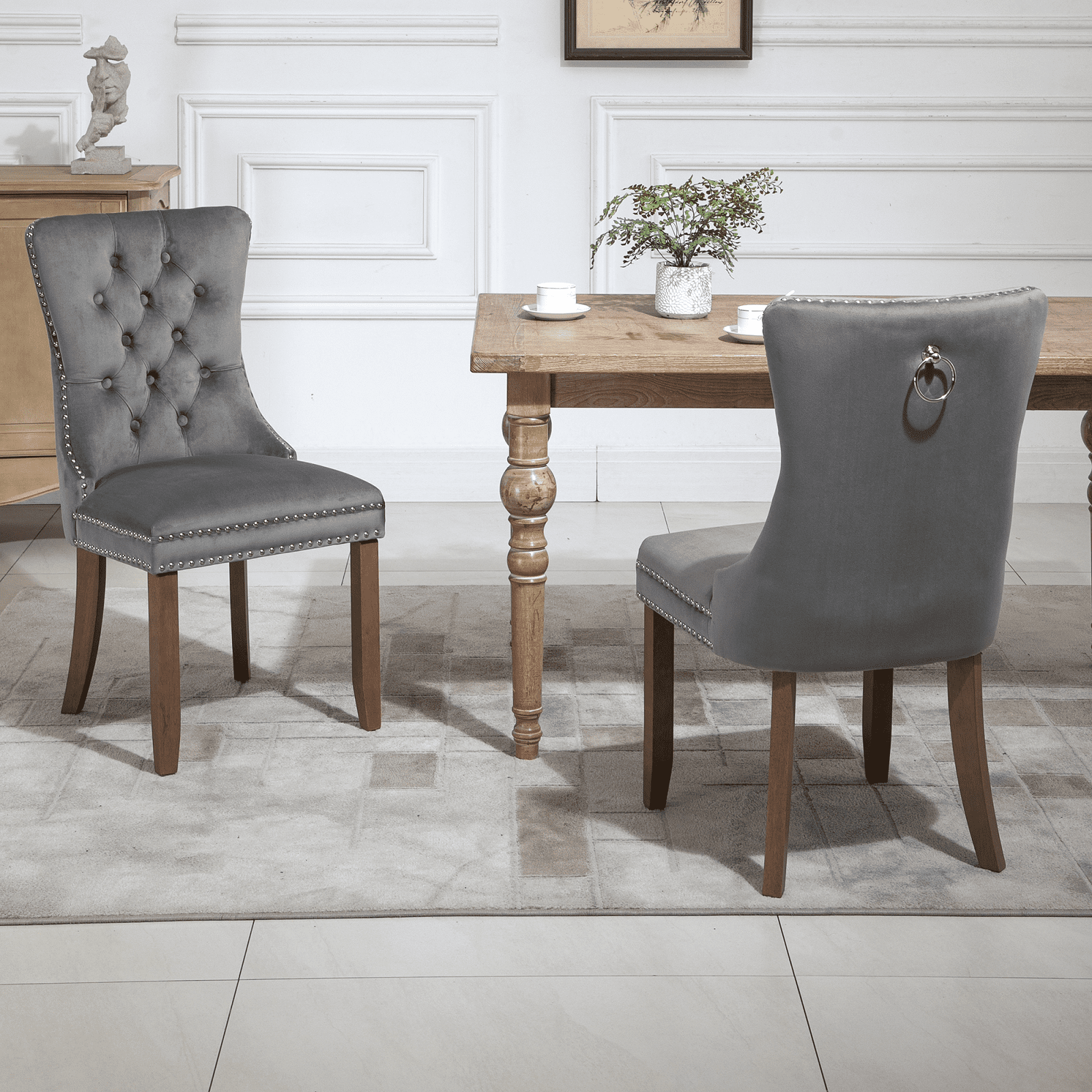 Tufted Dining Chair, Contemporary Velvet Chairs for Dining Room ...