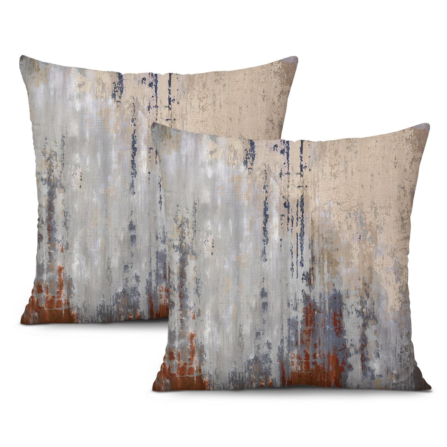 Click here for Safarsa Grey & Blue Abstract Art Cushion Cover: Pa... prices