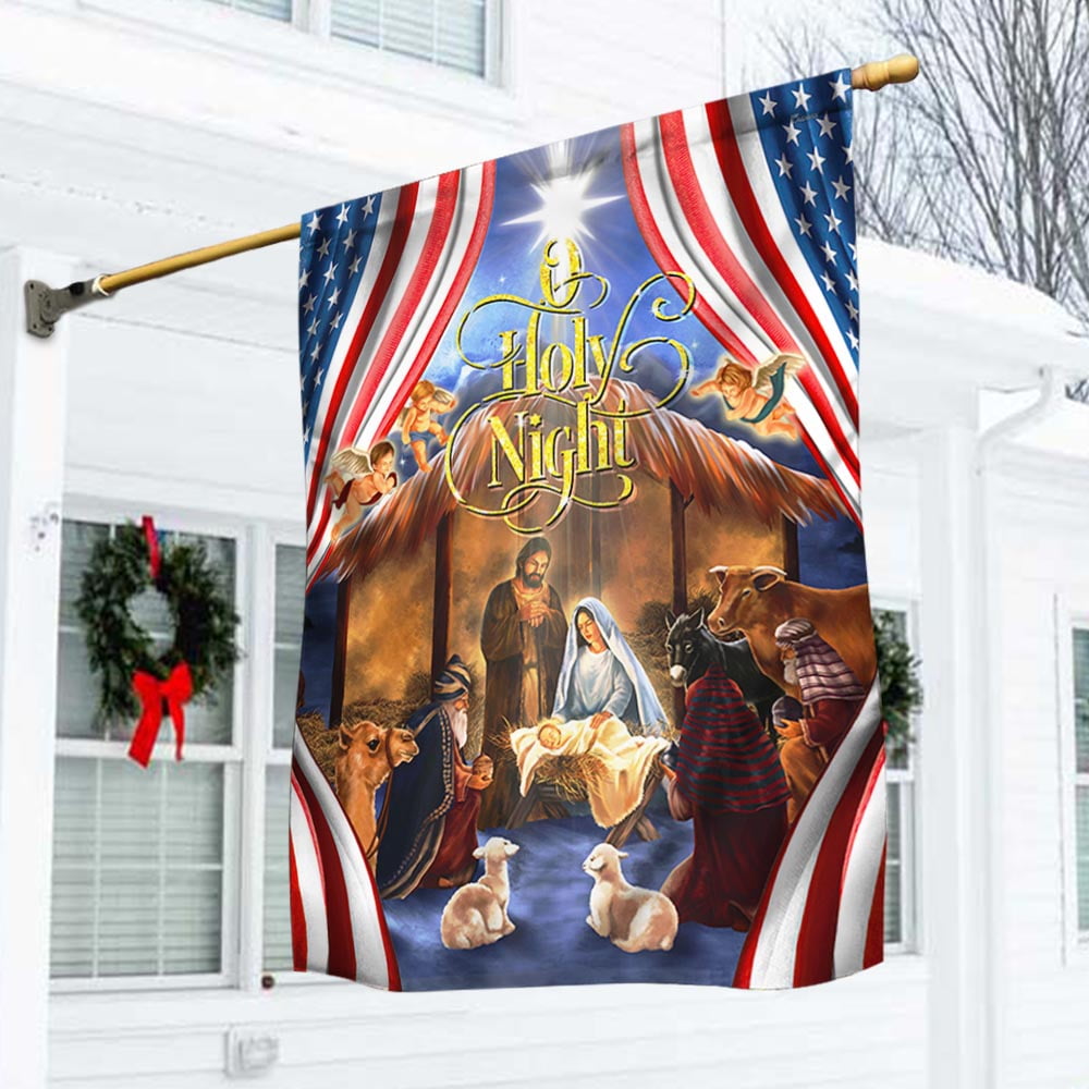 FLAGWIX Christmas House Flag - Christmas Silent Night Flag Jesus Is ...