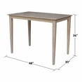 Solid Wood 30"x 48" Dining Table in Washed Gray Taupe - Walmart.com