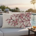 2 Pack Outdoor Waterproof Throw Pillow Covers,Watercolor Cherry Blossom ...