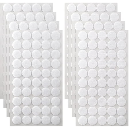 Self Adhesive Dots 1400pcs (700 Pairs) 0.75" Diameter White Hook & Loop ...