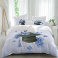 4 Piece Duvet Cover Set Queen, Graduation Cap Flowers Roses Soft ...