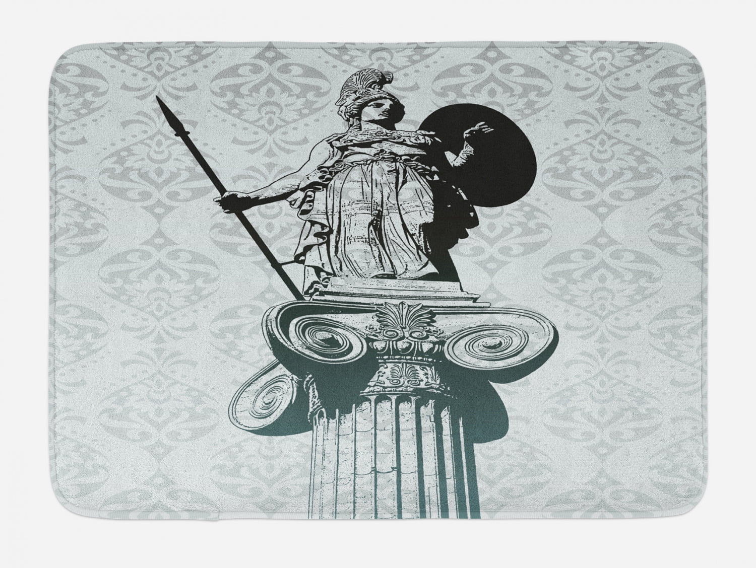 Sculptures Bath Mat, Statue of Athena on Baroque Background Ancient ...