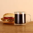 CNGLASS 12oz Double Wall Glass Coffee Mug Set, Insulated Espresso Cups ...