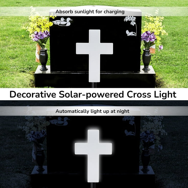 Solar Eternal Light Cross Ragyzity Solar Cross Garden Stake Outdoor
