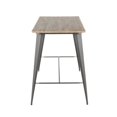 Oregon Industrial Counter Table in Grey and Bamboo by LumiSource ...