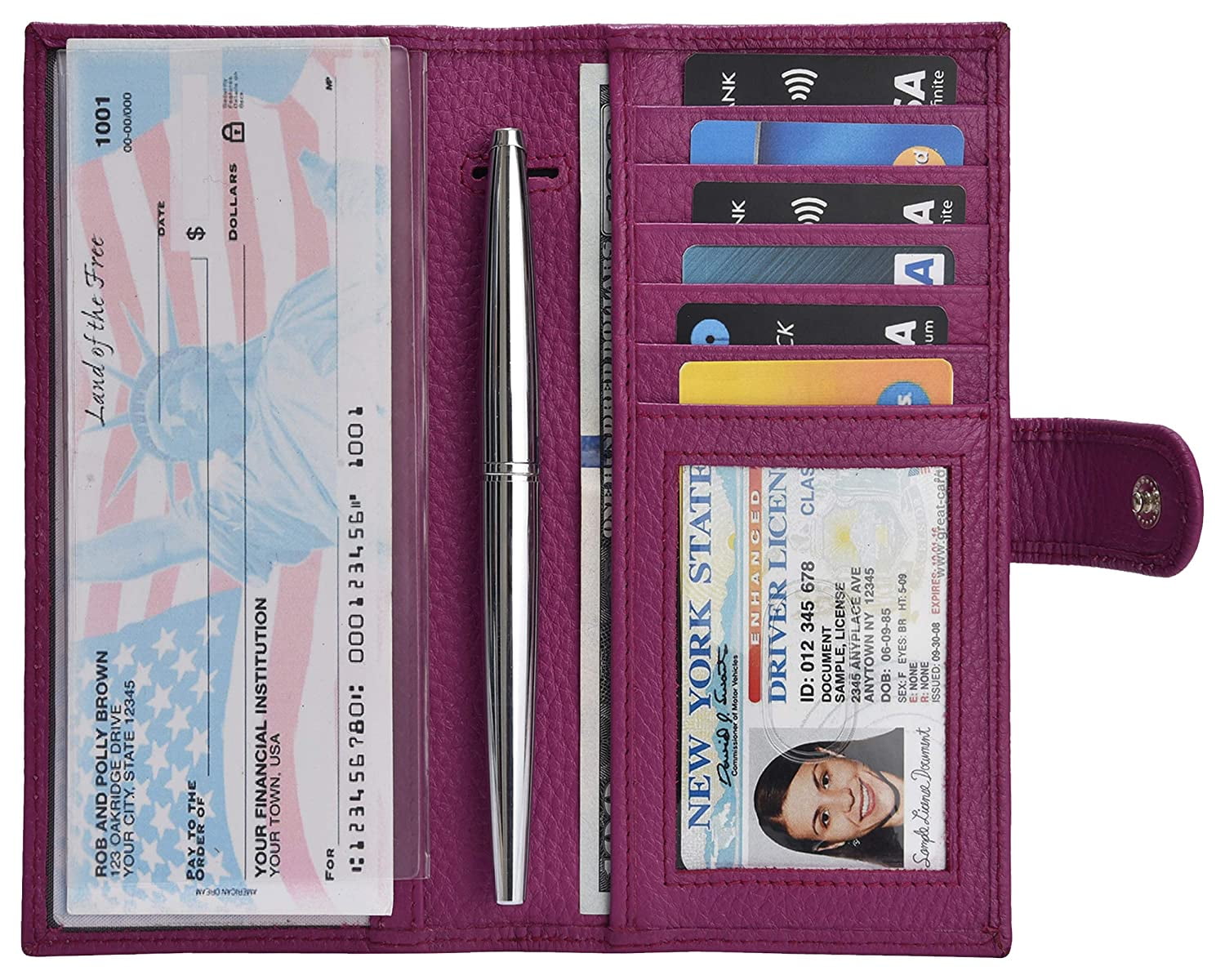 Checkbook Covers for Men and Women - Leather RFID Blocking Standard ...