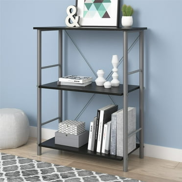 Mainstays 3-Shelf Bookcase with Adjustable Shelves, True Black Oak ...