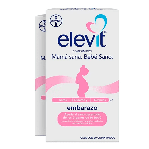 Elevit Bayer Vitaminas Y Minerales Con 60 Comprimidos Elevit Embarazo ...
