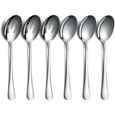 FACEGA 4Pcs Slotted Serving Spoon,Non-Toxic Silverware Set,Plastic ...