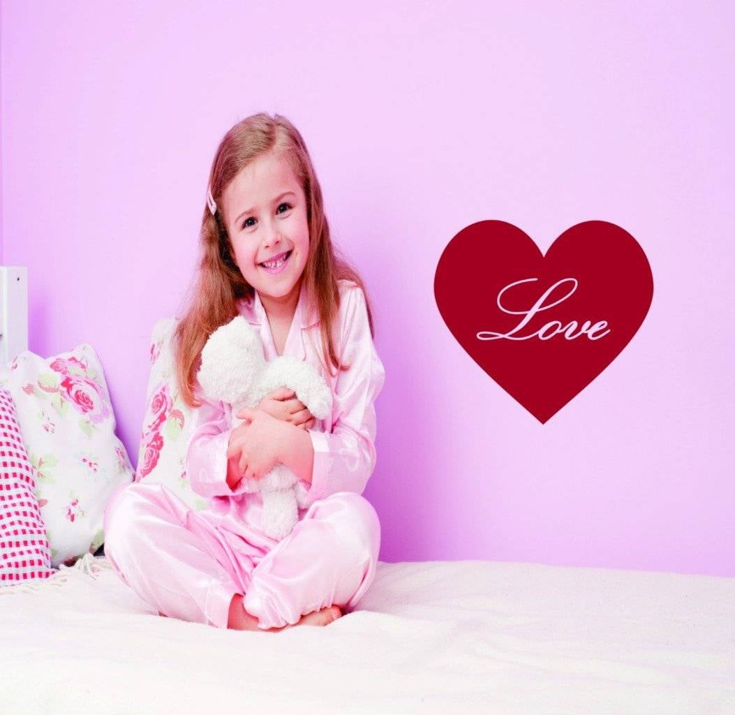 Girls Love Cute Love Wall Decal Decoration Love Text Typography Inside ...