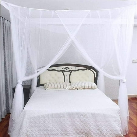 Mosquito Net Canopy White Black Four Corner Post Student Canopy Bed ...