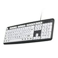 USB Wired Keyboard for Low Vision Users with Large White Keys Black ...