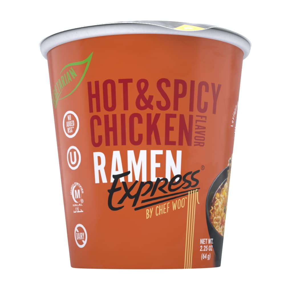 RAMEN EXPRESS Ramen Cup Noodles, Vegetarian, Egg and Dairy-Free, Hot ...
