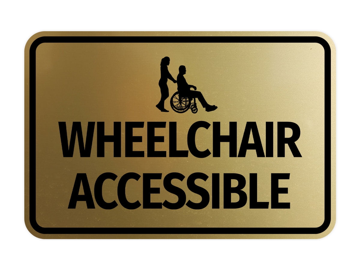 Signs ByLITA Classic Framed Wheelchair Accessible Sign (Brushed Gold ...