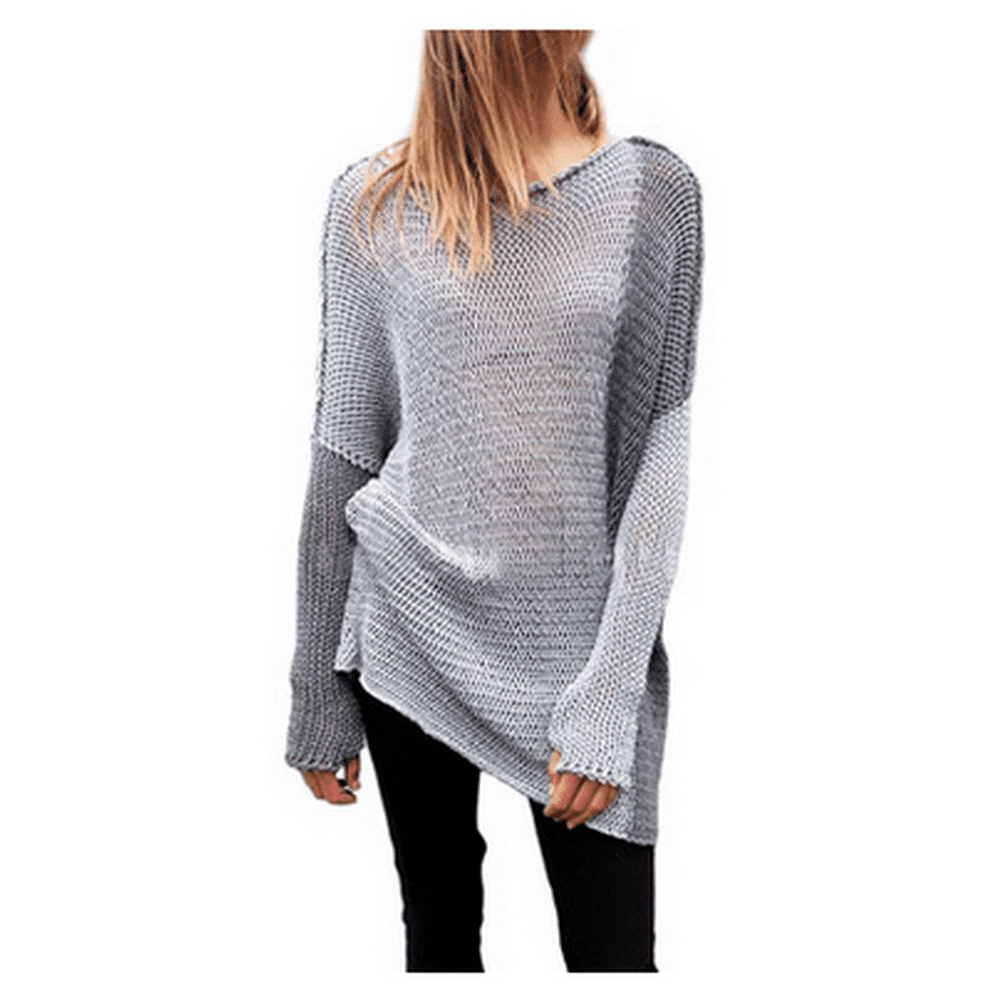 Gaono Womens Sexy Thumb Hole Cuffs Oversized Sweater Long Sleeve