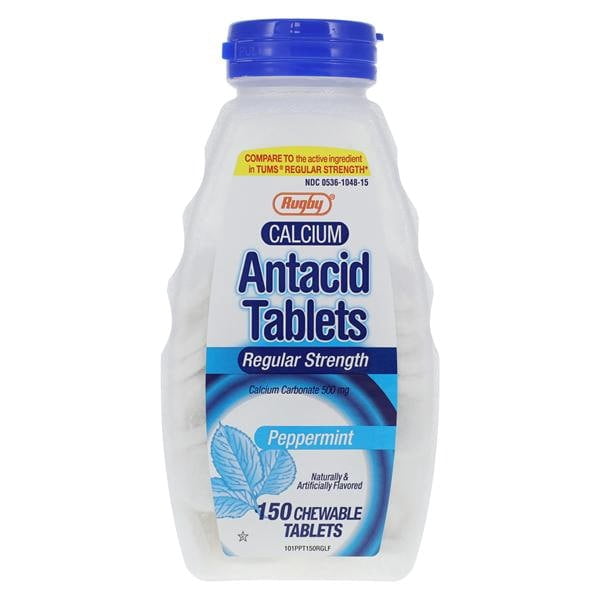 Calcium Carbonate Chewable Tablets Twist Cap 500mg Mint Supplement 150 ...