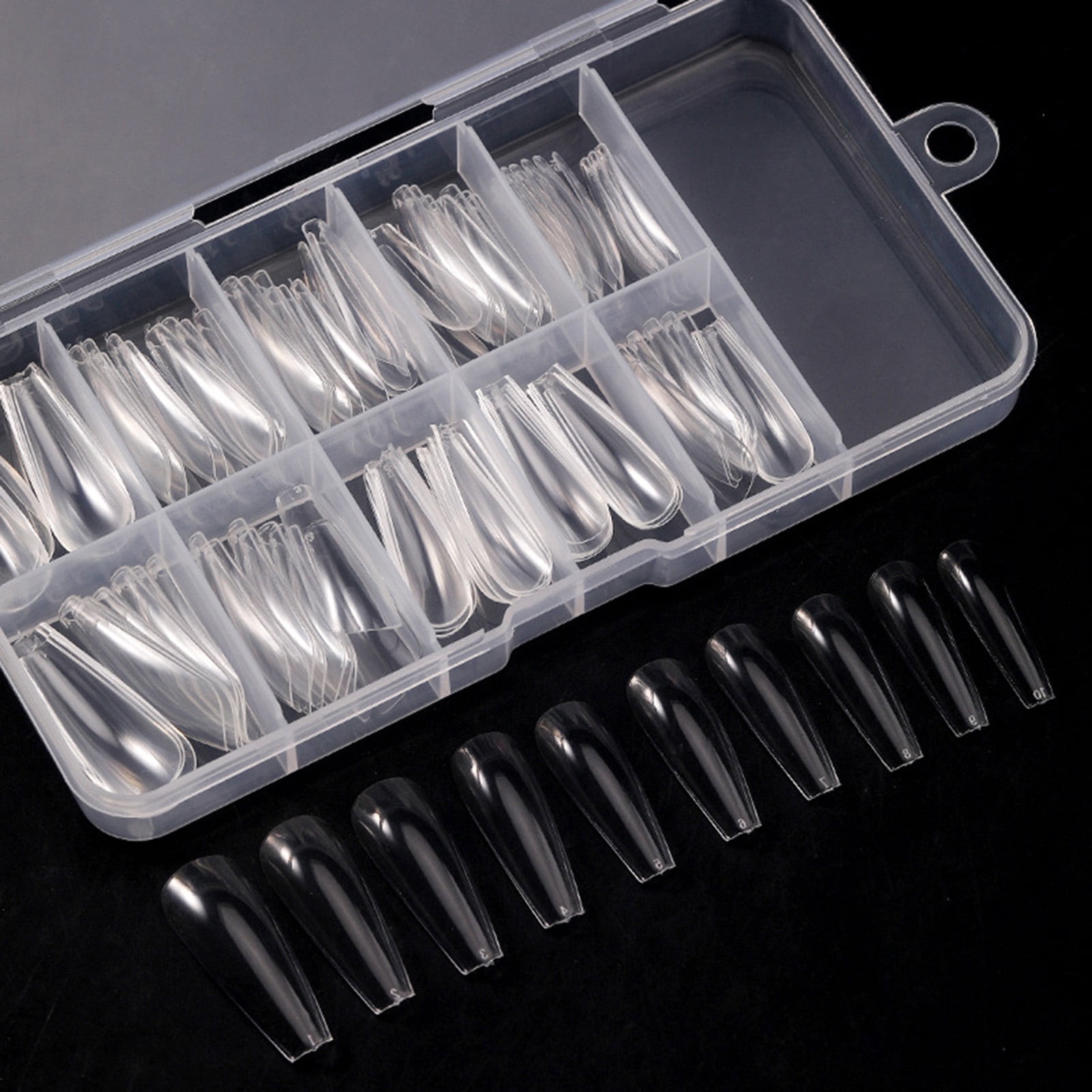 dianhelloya 100Pcs/Box Fake Nails Water Drop T-Shaped Short Round ...