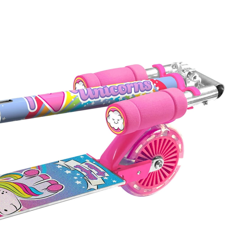 OZBOZZ Unicorn Magical Sparkles Foldable Kick Scooter with OZBOZZ Unicorn Magical Sparkles Foldable Kick Scooter with