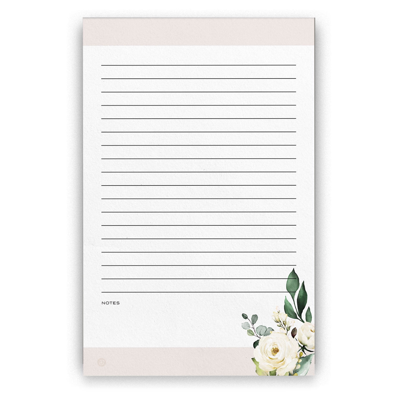 Dashleigh White Floral Notepad, 5x8 in, Lined Uncoated Paper - Walmart.com