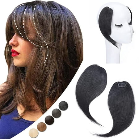 Side Bangs Clip In Bangs Real Human Hair Side Fringe Swept Bangs ...