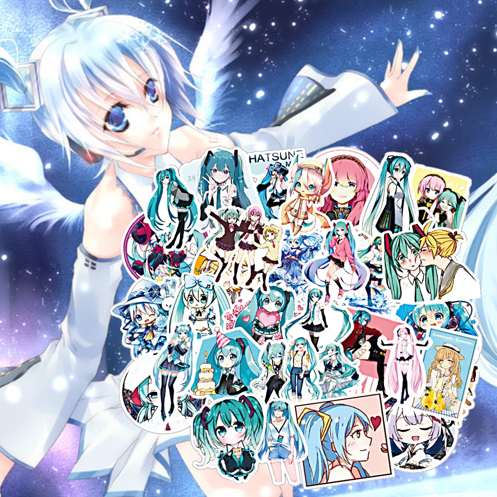 Scrapbooking Embellishments Vocaloid Miku Check Holo Sticker Sheet ...