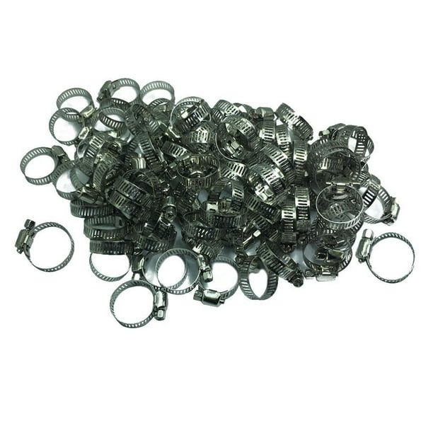 Abrazadera de , abrazadera de de engranaje helicoidal de material acero inoxidable de 100 piezas ...