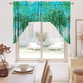 Birch Trees Swag Curtain Valance for Windows, Spring Summer Art Forest ...