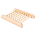 3X Wood-Color Trapezoid Natural Wood Soap Plate Box Bath Soap Tray ...