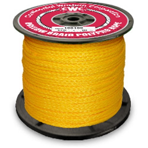 CWC Hollow Braid Polypropylene Rope - 3/16" x 500 ft., Yellow - Walmart.com
