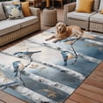 Blue Birds Outdoor Rug, Birch Tree Non-Slip Area Rugs Carpet Breathable ...