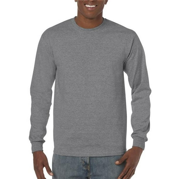 Gildan - Gildan G5400-Graphite Heather-L Heavy Cotton Adult Long Sleeve ...