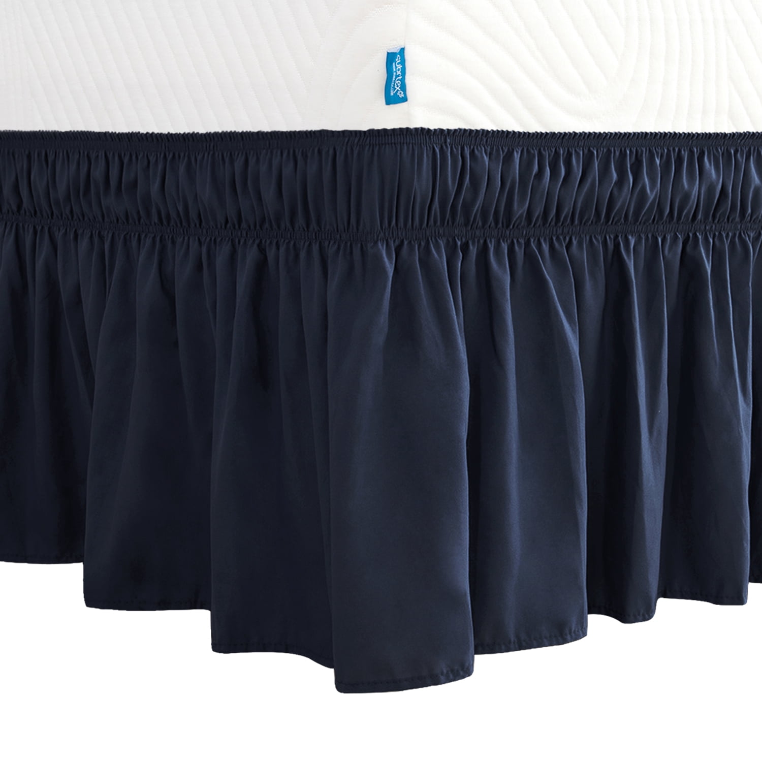 Subrtex Easy Fit Bed Skirts Wrap Around Dust Ruffle With Long