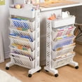 AMONIDA Storage Trolley,Storage Organizer Rack,Movable Bookshelf Large ...