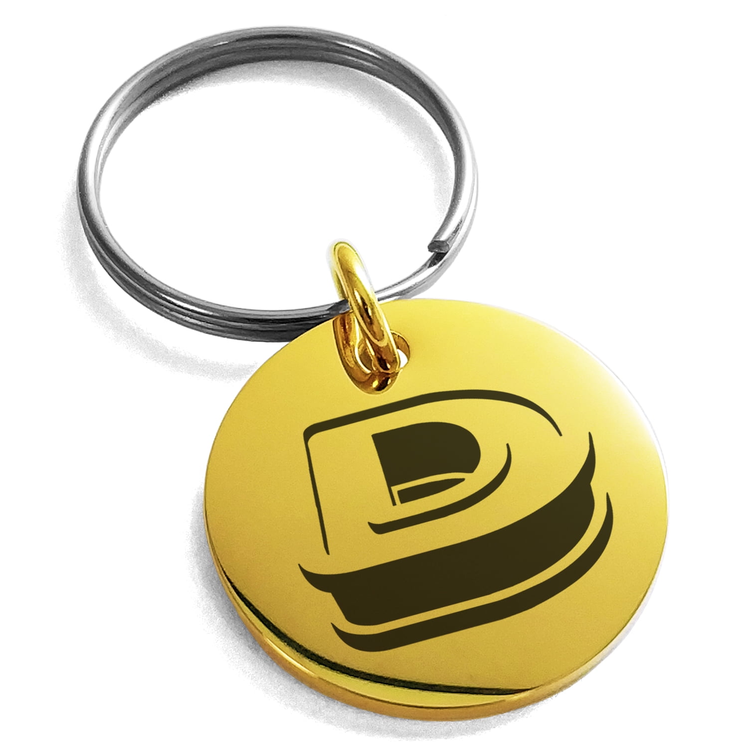 Stainless Steel Letter D Initial 3D Monogram Engraved Small Medallion ...