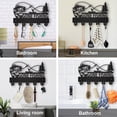 1Set Wood & Iron Wall Mounted Hangers Decorative Organizer Rack 5 Hooks ...